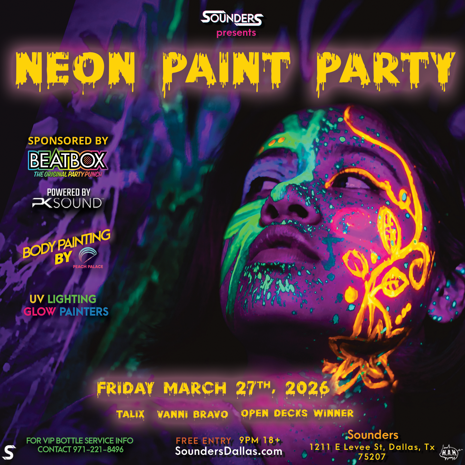 Neon Paint Party - 3/27 Dallas, TX – Sounders Dallas