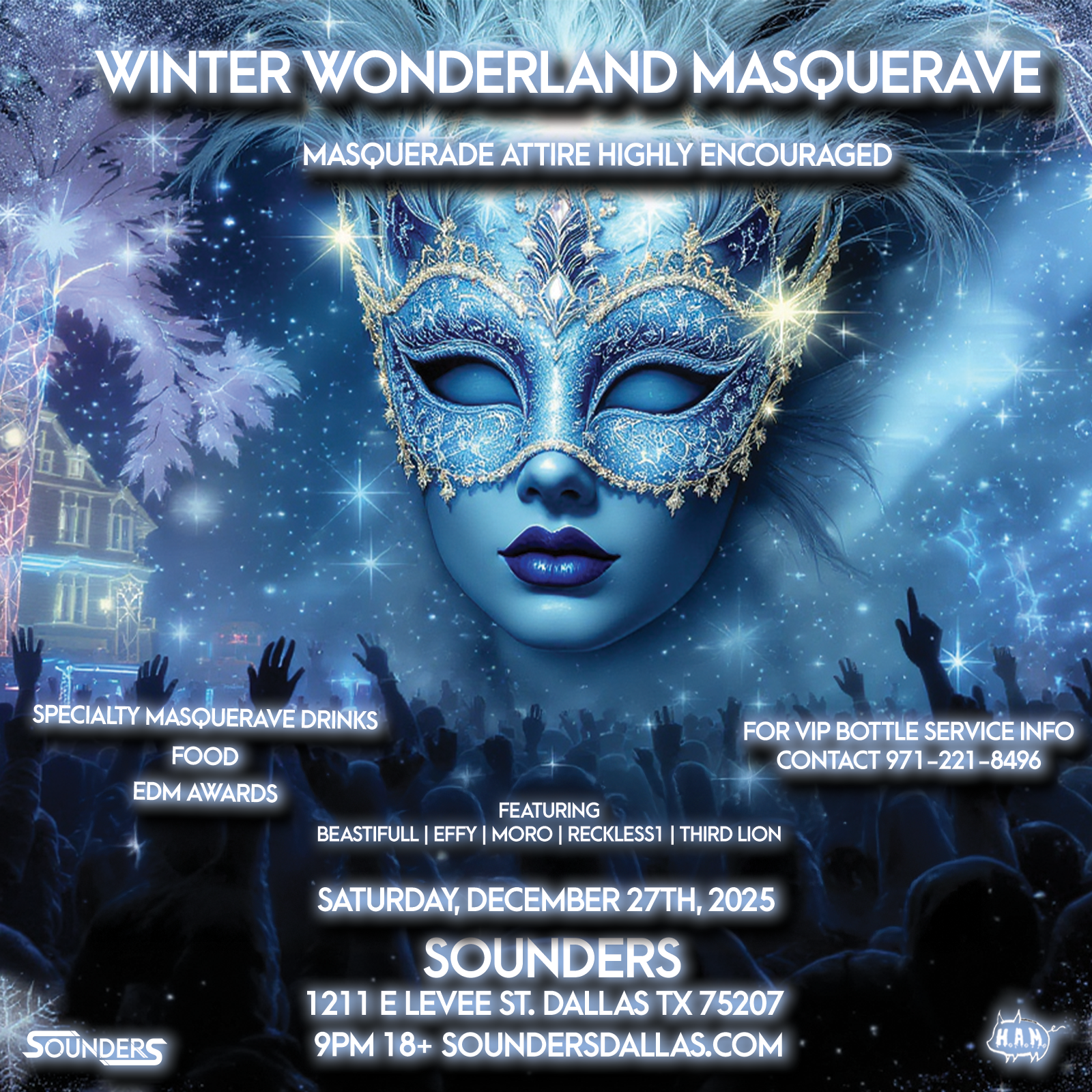 WINTER WONDERLAND MASQUERAVE + DALLAS EDM AWARDS @ SOUNDERS SATURDAY D ...